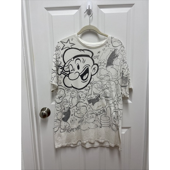 Liquid Blue | Shirts | Liquid Blue Mens Black And White Popeye Cartoon ...
